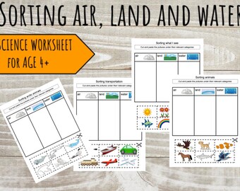 Land Water Air Winter Themed Montessori Sorting Cards - Etsy