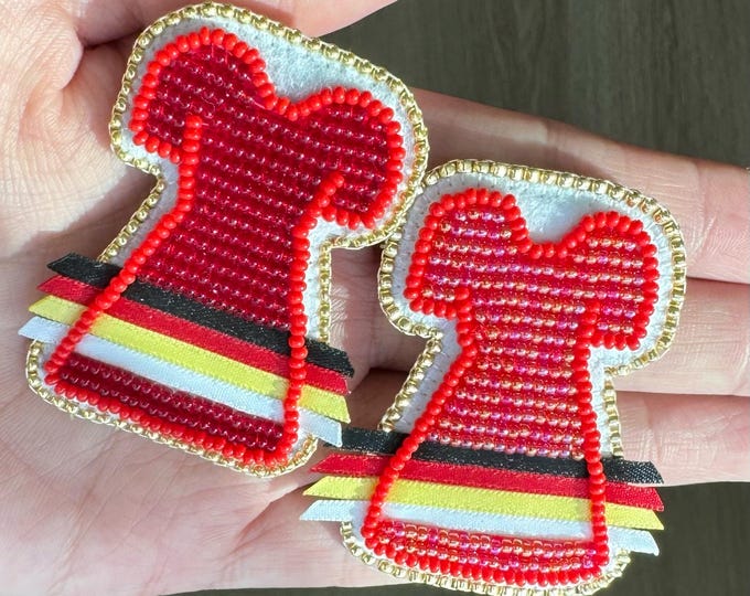 Beaded Red Dress Pin - Etsy Canada