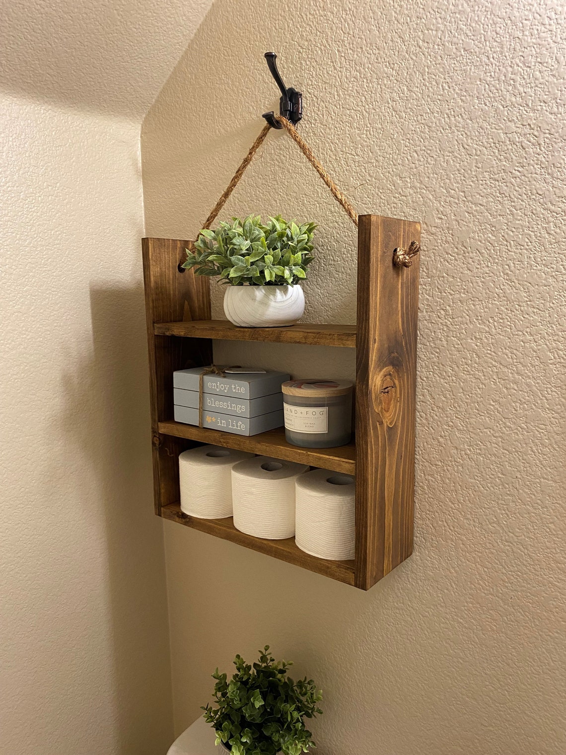 Toilet Paper Holder, Bathroom Storage, Farmhouse Style, Over-the-toilet ...