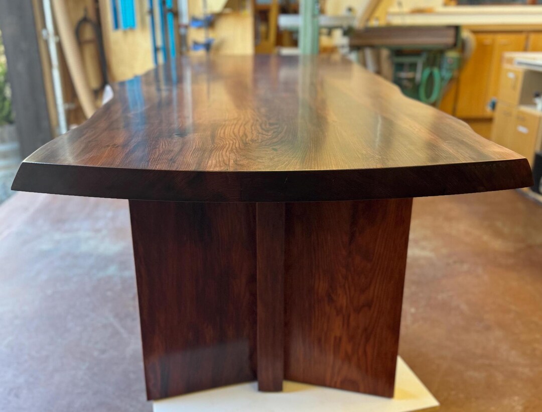 Handcrafted Live Edge Redwood Table: Rustic Modern Conference Table - Etsy