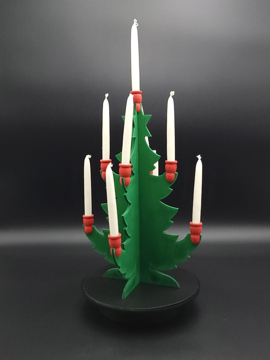 Wood Christmas Tree With Small Tapers Excellent Condition - Etsy