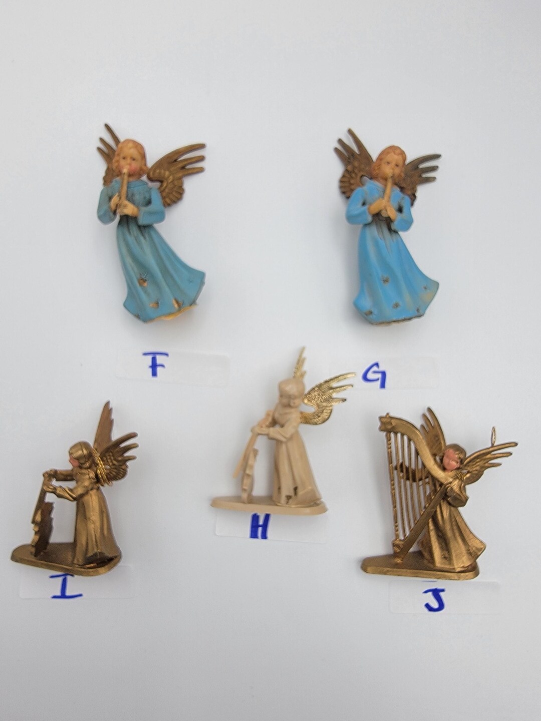 Vintage Mini Angels With Golden Wings Playing Instruments - Select From ...