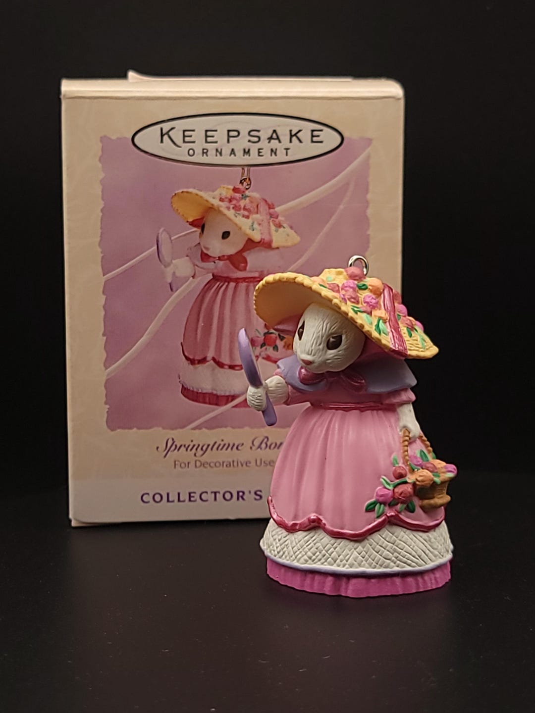 1994 Springtime Bonnet White Rabbit Easter Vintage Hallmark Keepsake ...