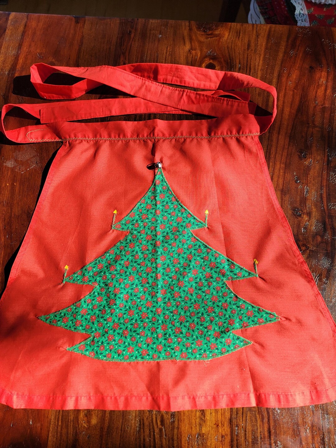 Vintage Red Half Apron With Christmas Tree - Etsy