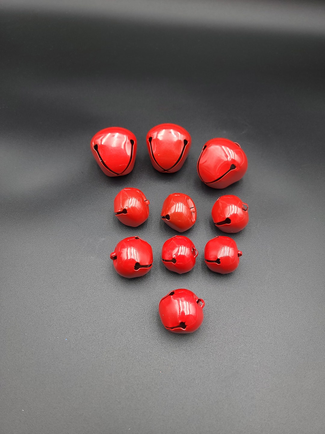 10 Red Jingle Bells 3 Are Larger Than the Other 7 - Etsy