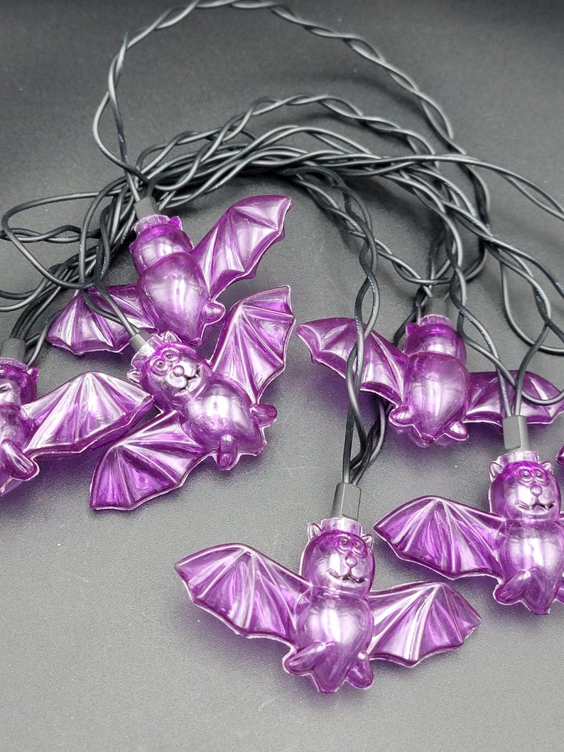 Purple Bat Blinking String Lights Halloween Decoration - Etsy