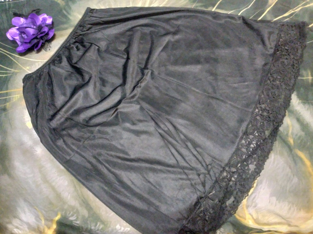 Vintage Private Treasures by Avon Half Slip Black Nylon Lace Vintage ...