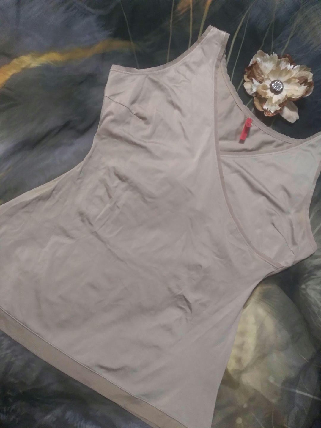SPANX Simplicity Shaper Tank 1x Beige Wrap Camisole Vneck Nylon Plus ...