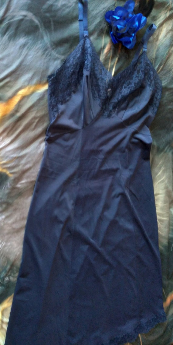 vintage lingerie 1950s navy - Gem