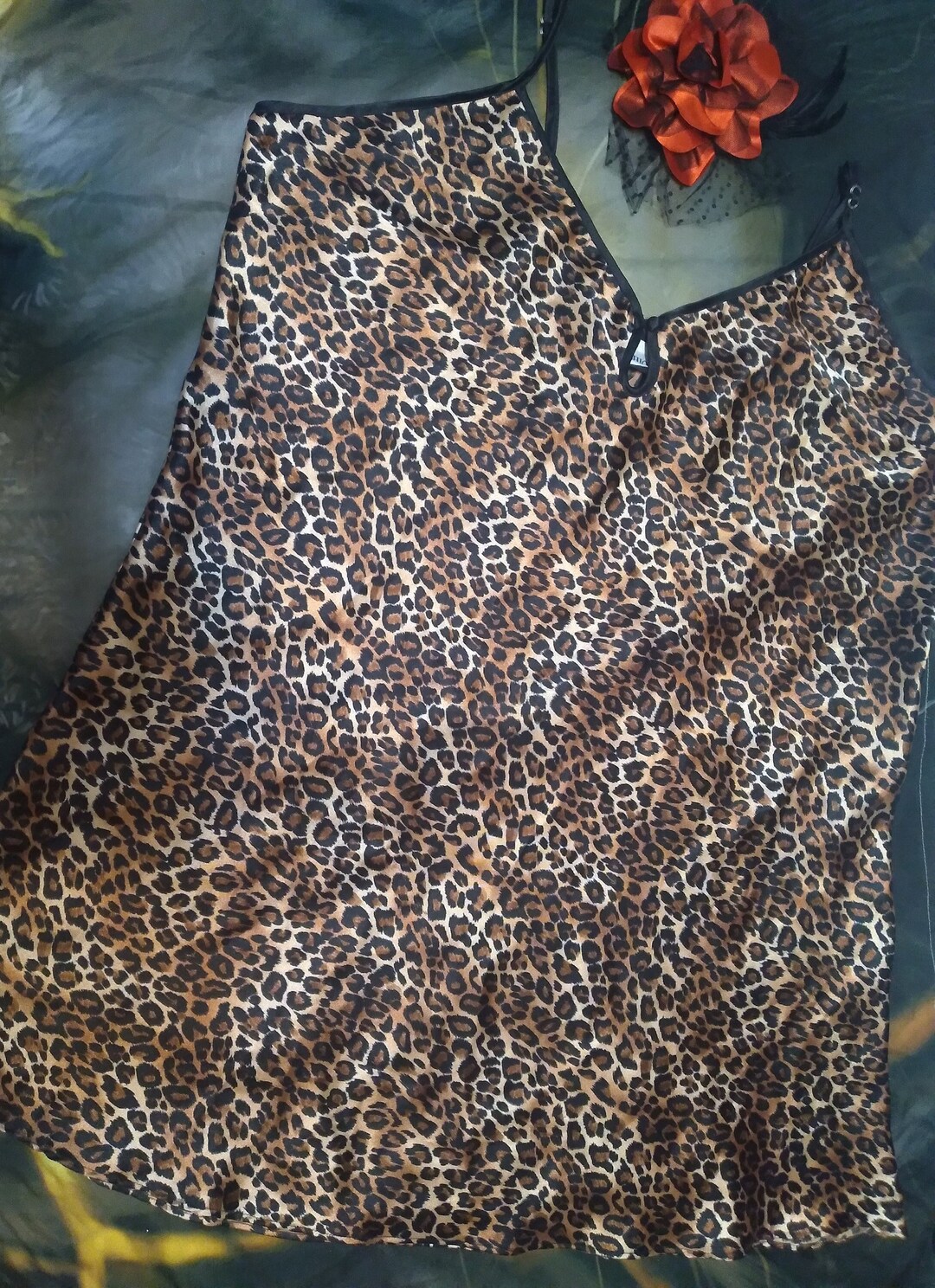 Vintage Fashion Bug Nightgown Cheetah Leopard Animal Print Satin Plus ...