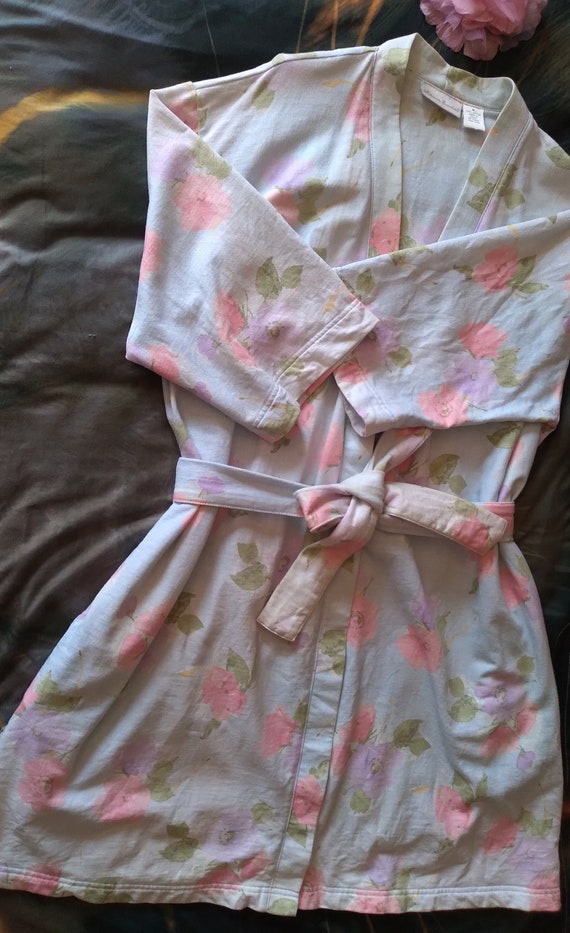 GIVENCHY PARIS Intimate Pastel Pink Blue Floral Robe … - Gem