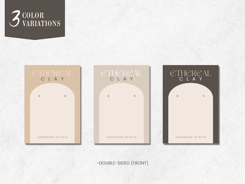 Beige Earring Card Template, Editable Earring Card Template ...