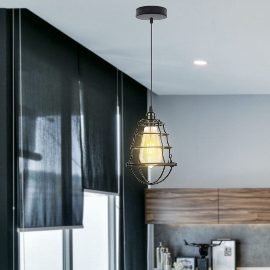 Modern 14cm/5.5inch Metal Cage Model Ceiling Pendant Wavy - Etsy