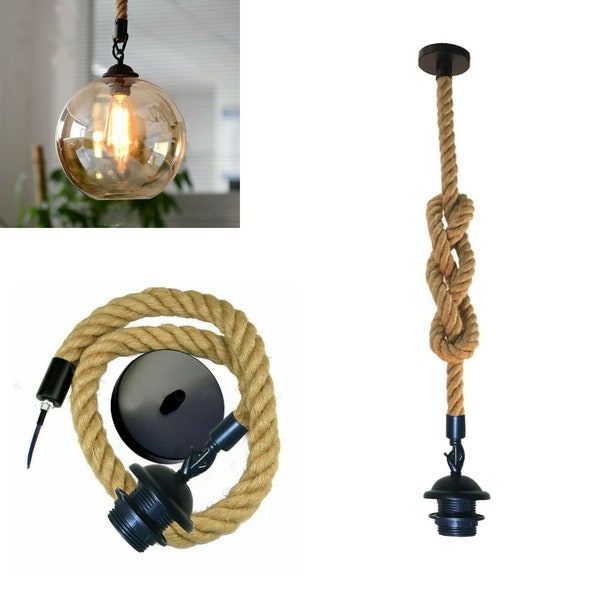 Rope Pendant Light - Etsy