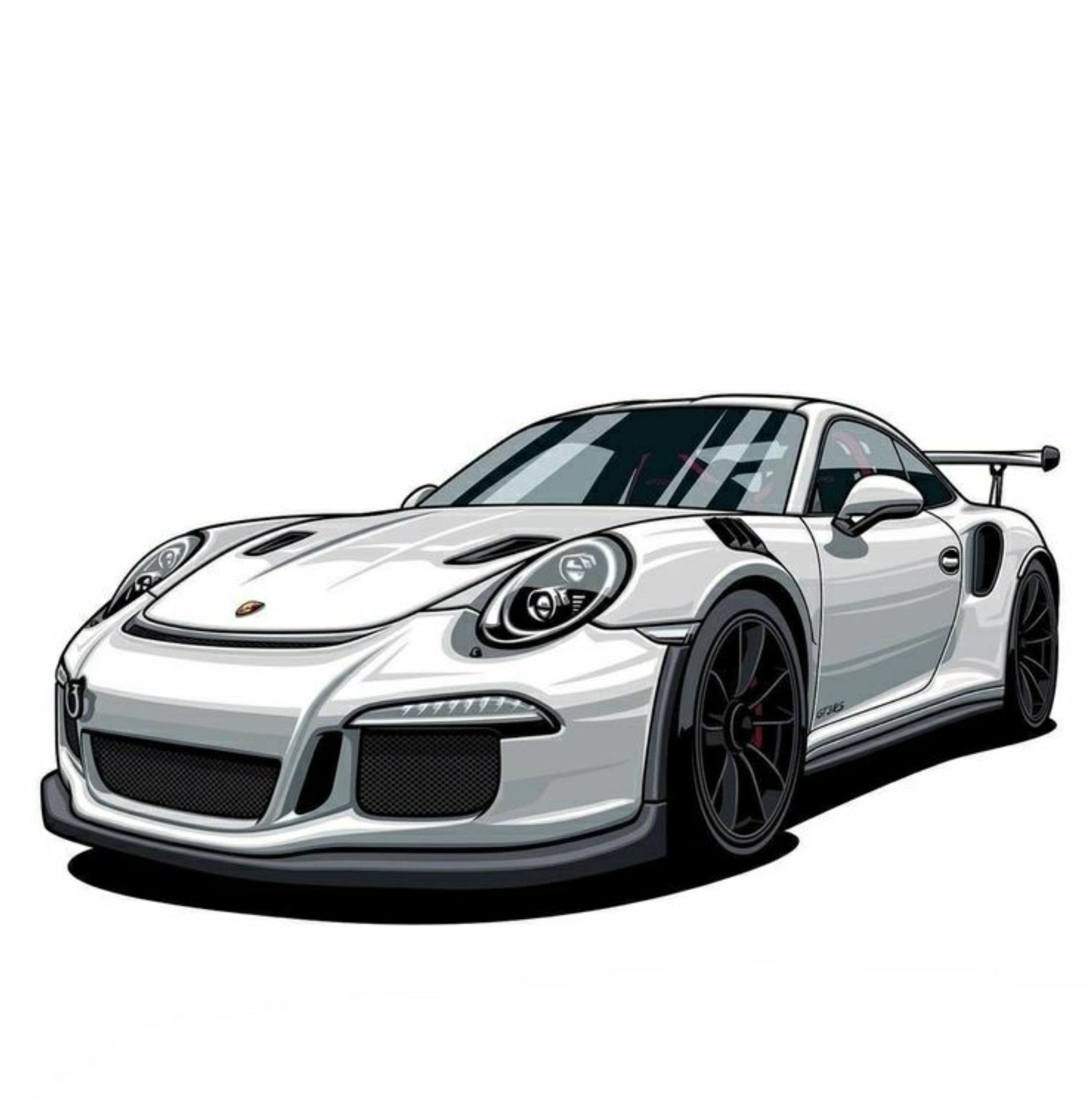 Porsche 911 GT3 RS Car Illustration - Etsy