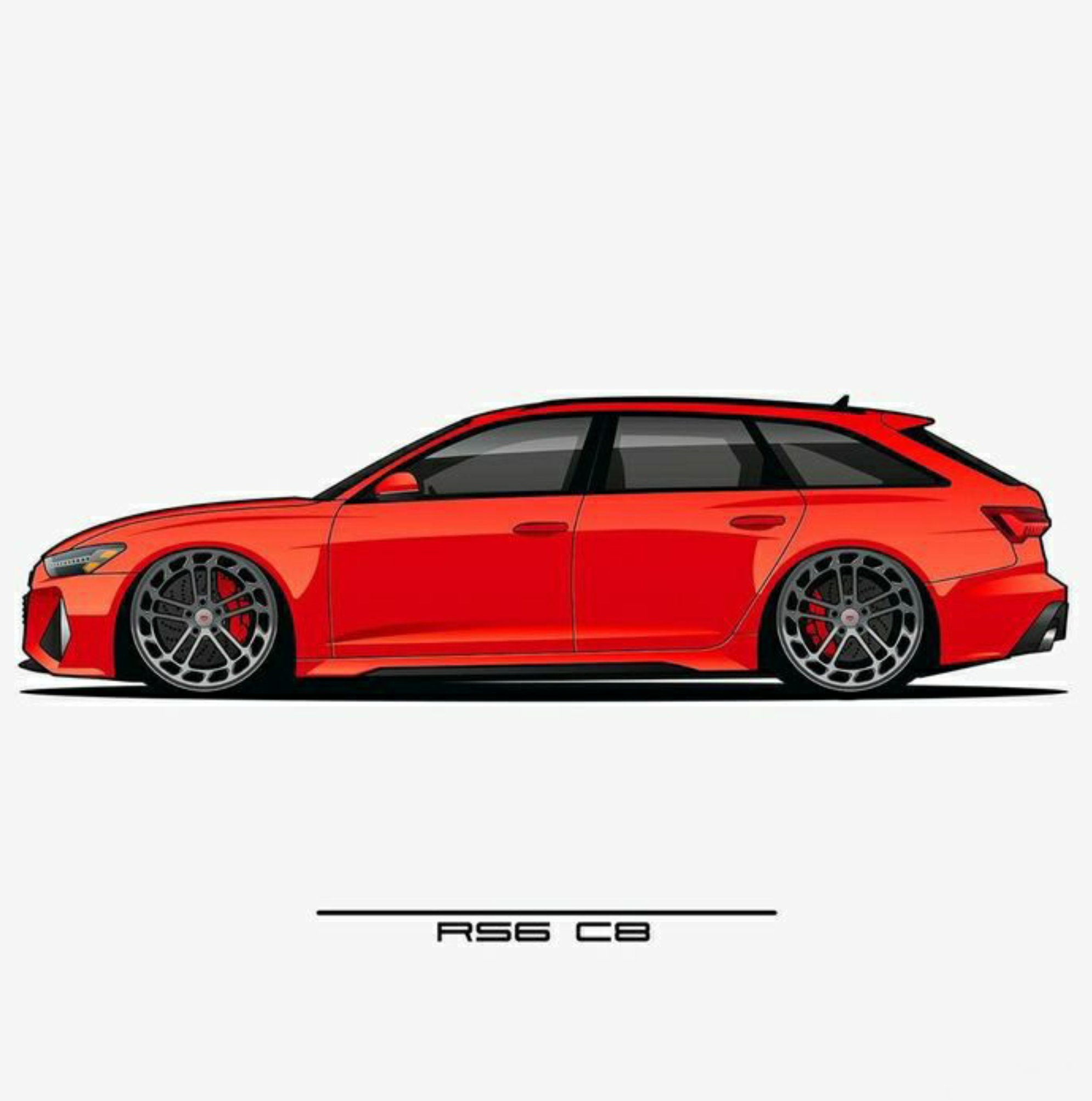Audi RS6 AVANT Car Illustration - Etsy