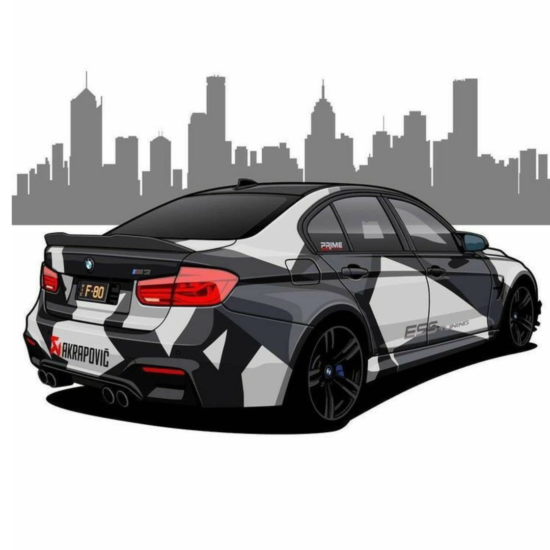 Custom Car Portrait From Your Photo DIGITAL Car Art Car Lover Gift Car ...