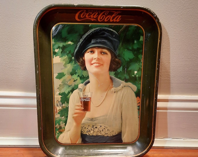 Antique 1921 Original Coca-cola 'autumn Girl' Tray - Etsy
