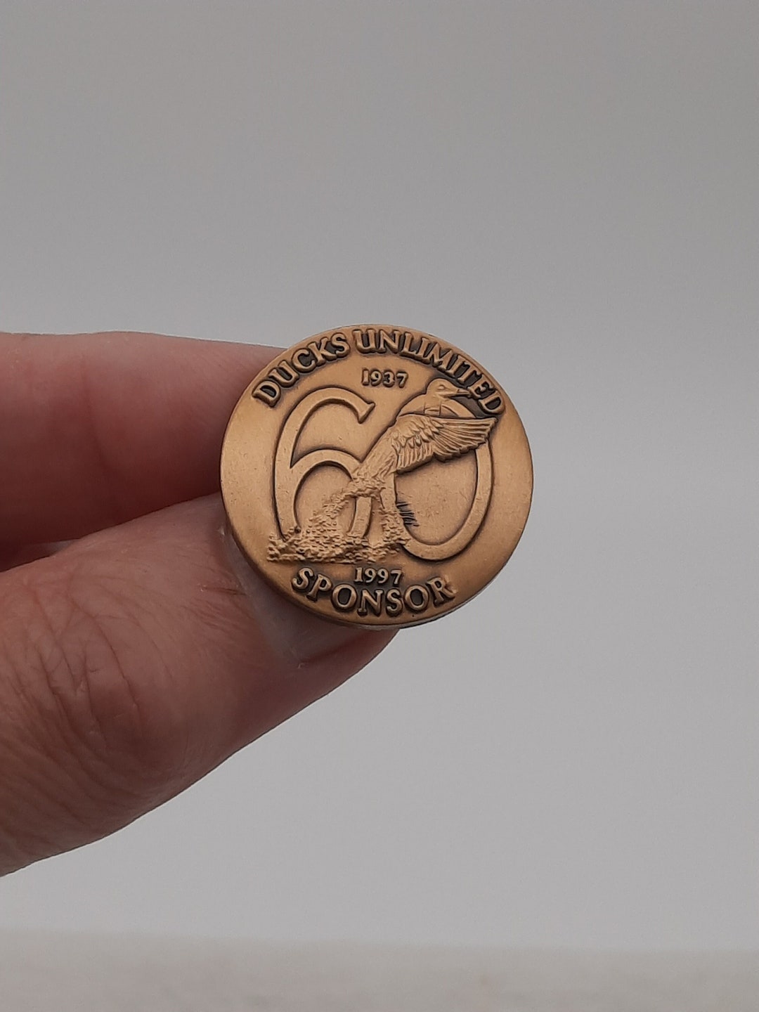 Vintage 1937-1997 Sixty Year Sponsor Ducks Unlimited Bronze Lapel Pin ...