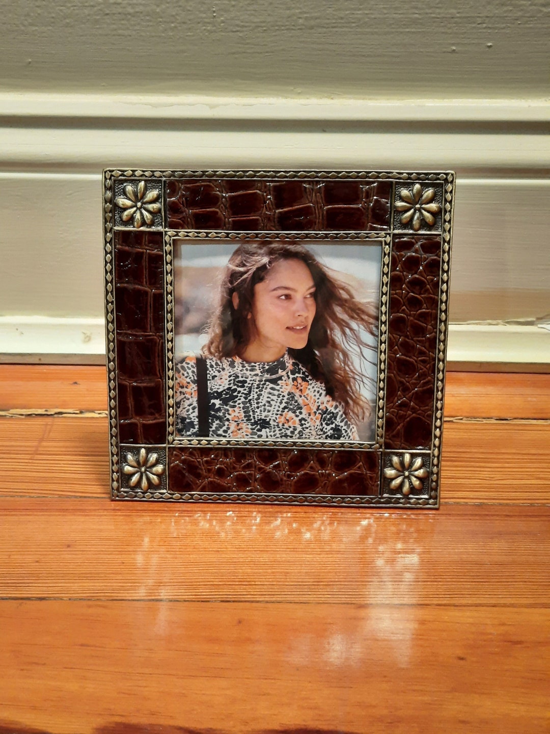 Vintage Retro Picture Frame 'four Corners With Flower - Etsy
