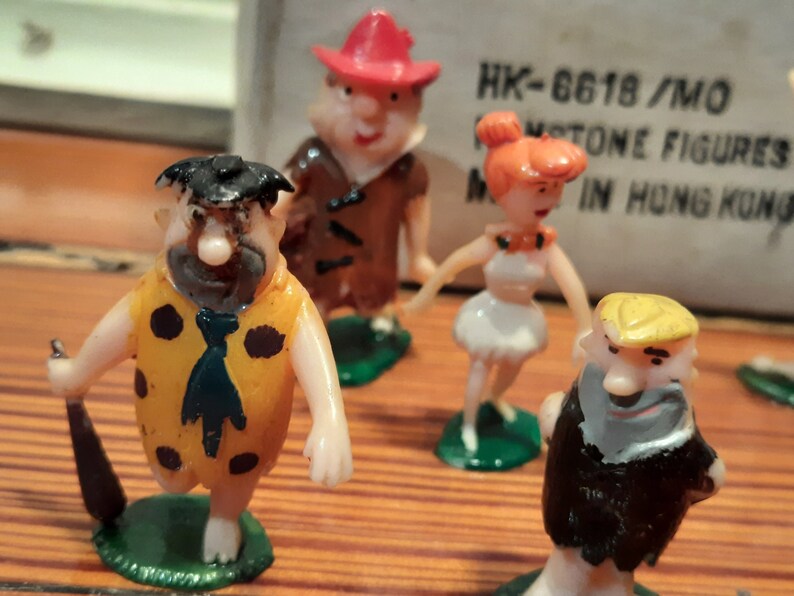 Vintage 1961 Miniature Set of Six "flintstones" Figures, Marx HK-6618 ...