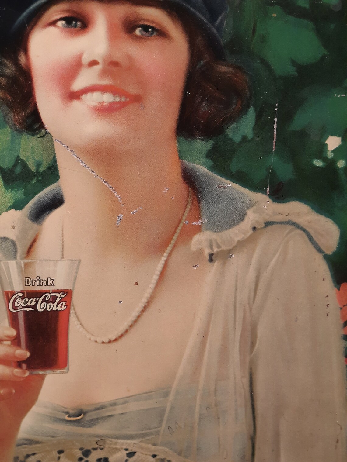 Antique 1921 Original Coca-cola 'autumn Girl' Tray - Etsy