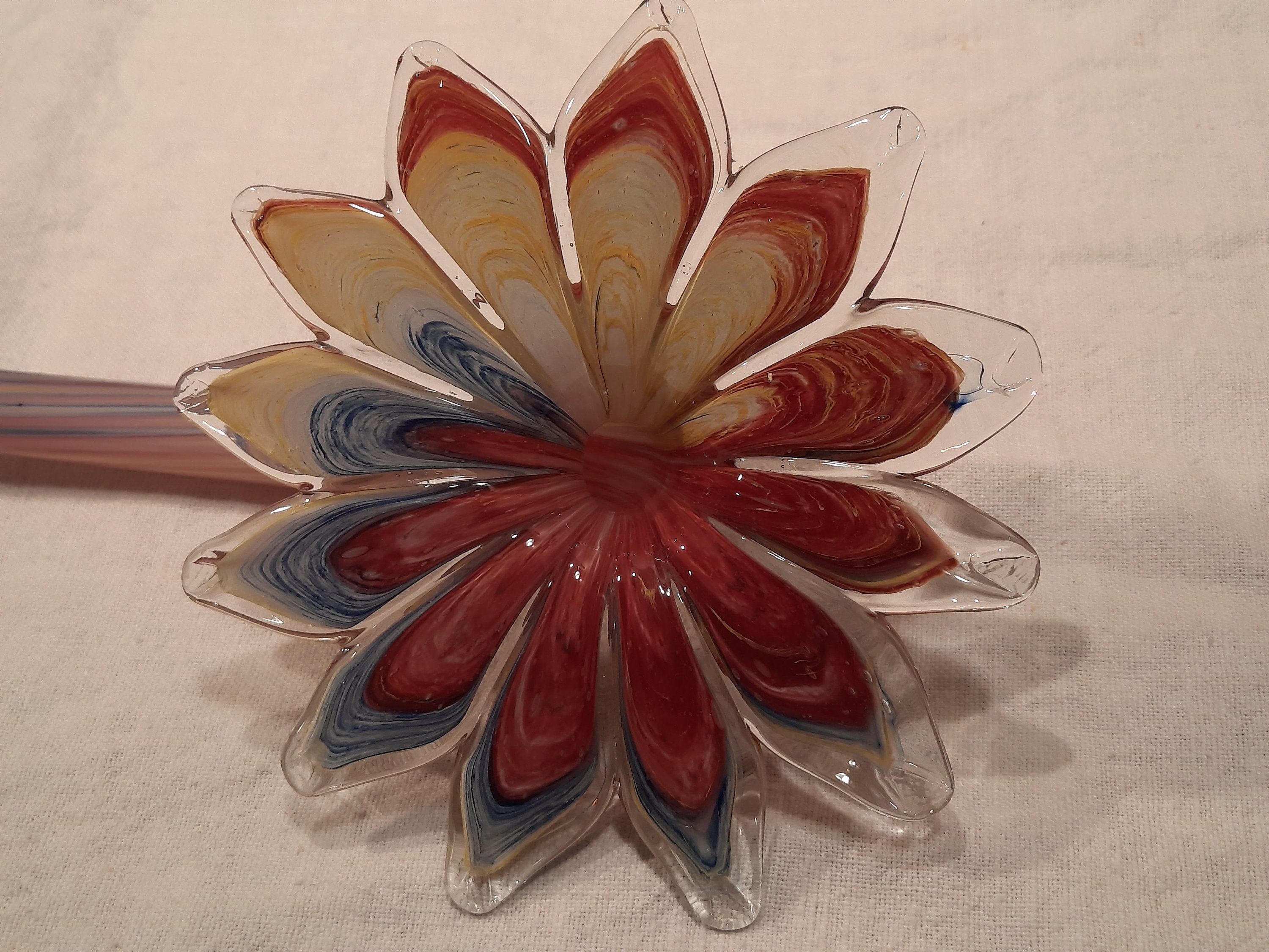 Vintage Large Hand Blown Art Glass Flower 21 Inches Tall - Etsy
