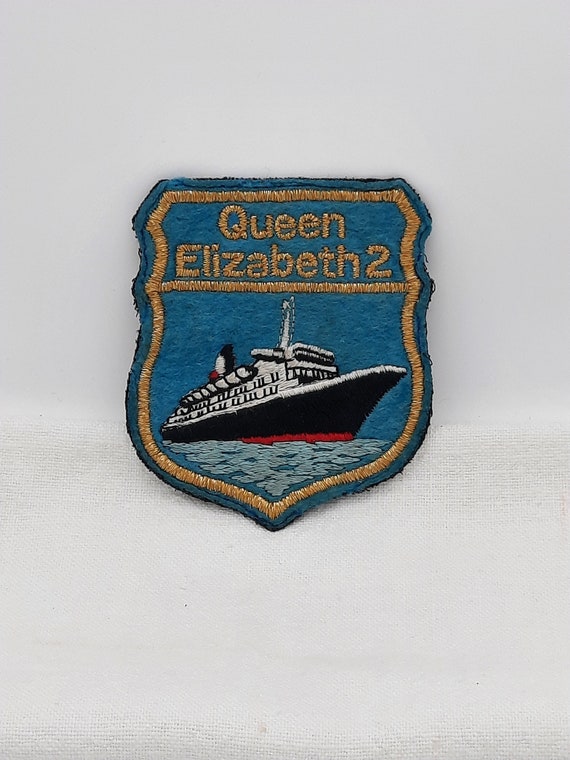Vintage 'Queen Elizabeth 2' Wool Travel Patch, circa … - Gem
