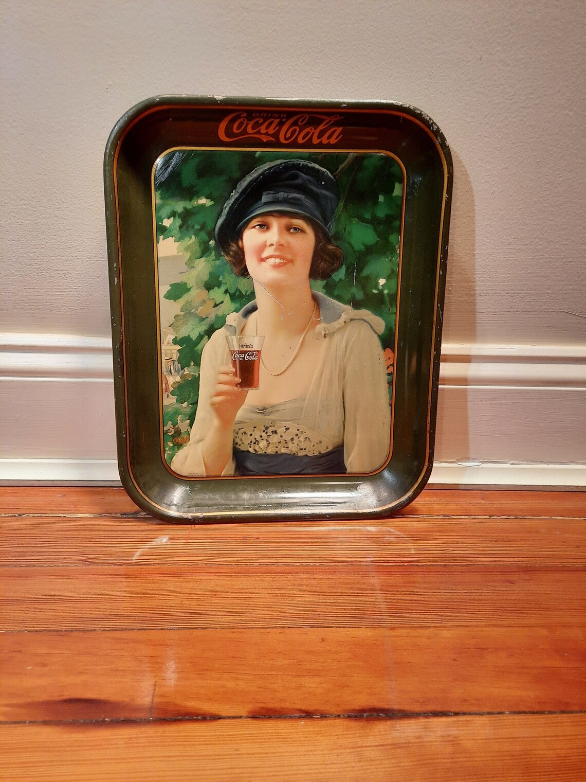 Antique 1921 Original Coca-cola 'autumn Girl' Tray - Etsy