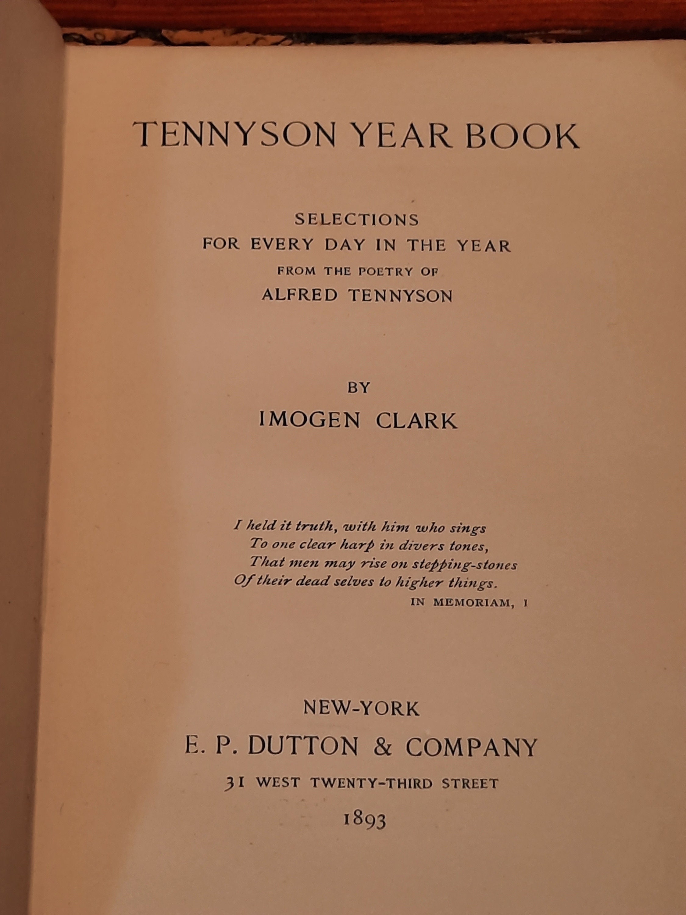 Vintage 1893 alfred tennyson Year Book by Imogen Clark, Hardcover Book ...