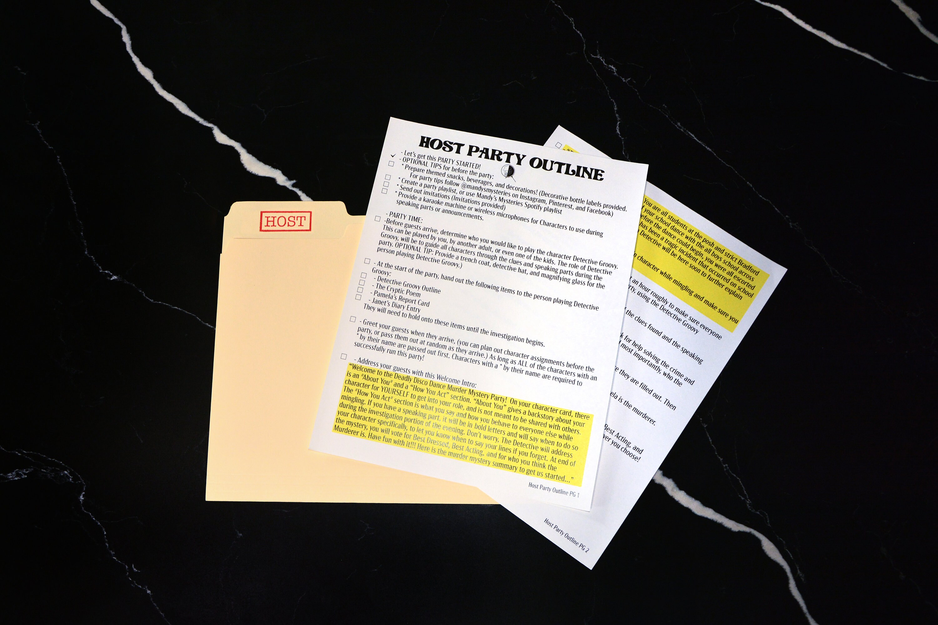 Co-ed PG Deadly Disco Dance Murder Mystery DIGITAL DOWNLOAD Party Kit ...