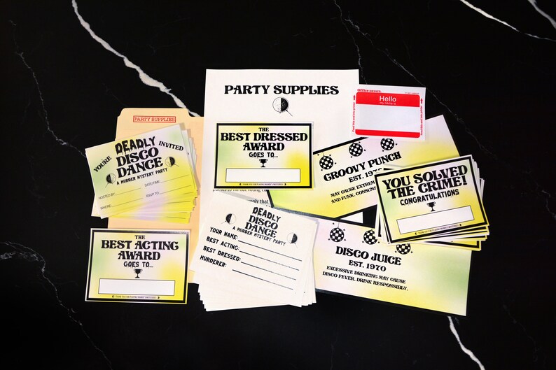 Co-ed PG Deadly Disco Dance Murder Mystery DIGITAL DOWNLOAD Party Kit ...