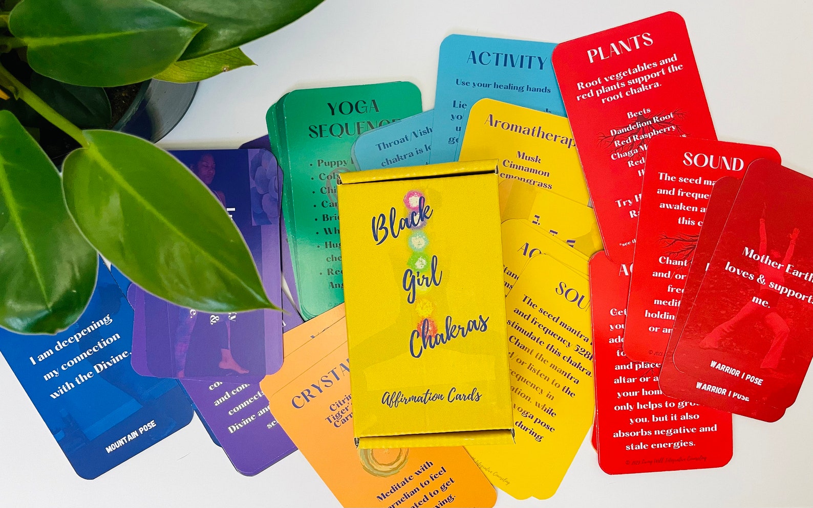 Black Girl Chakra Affirmation Cards. Yoga, Wellness, Healthy Lifestyle ...