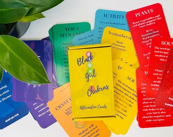 Black Girl Living Well Cards, Affirmation Cards, Wellness, Mental ...