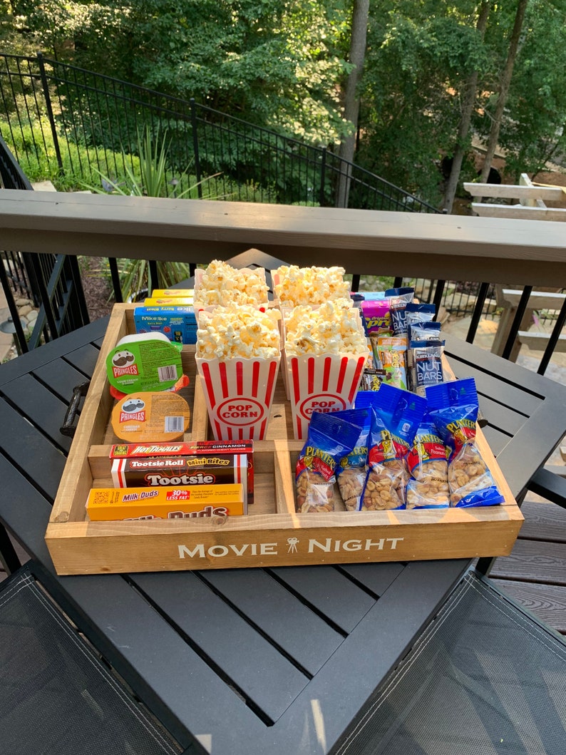 Movie Night Tray, Game Night, Party Size Tray, Snack Tray, Family Fun ...