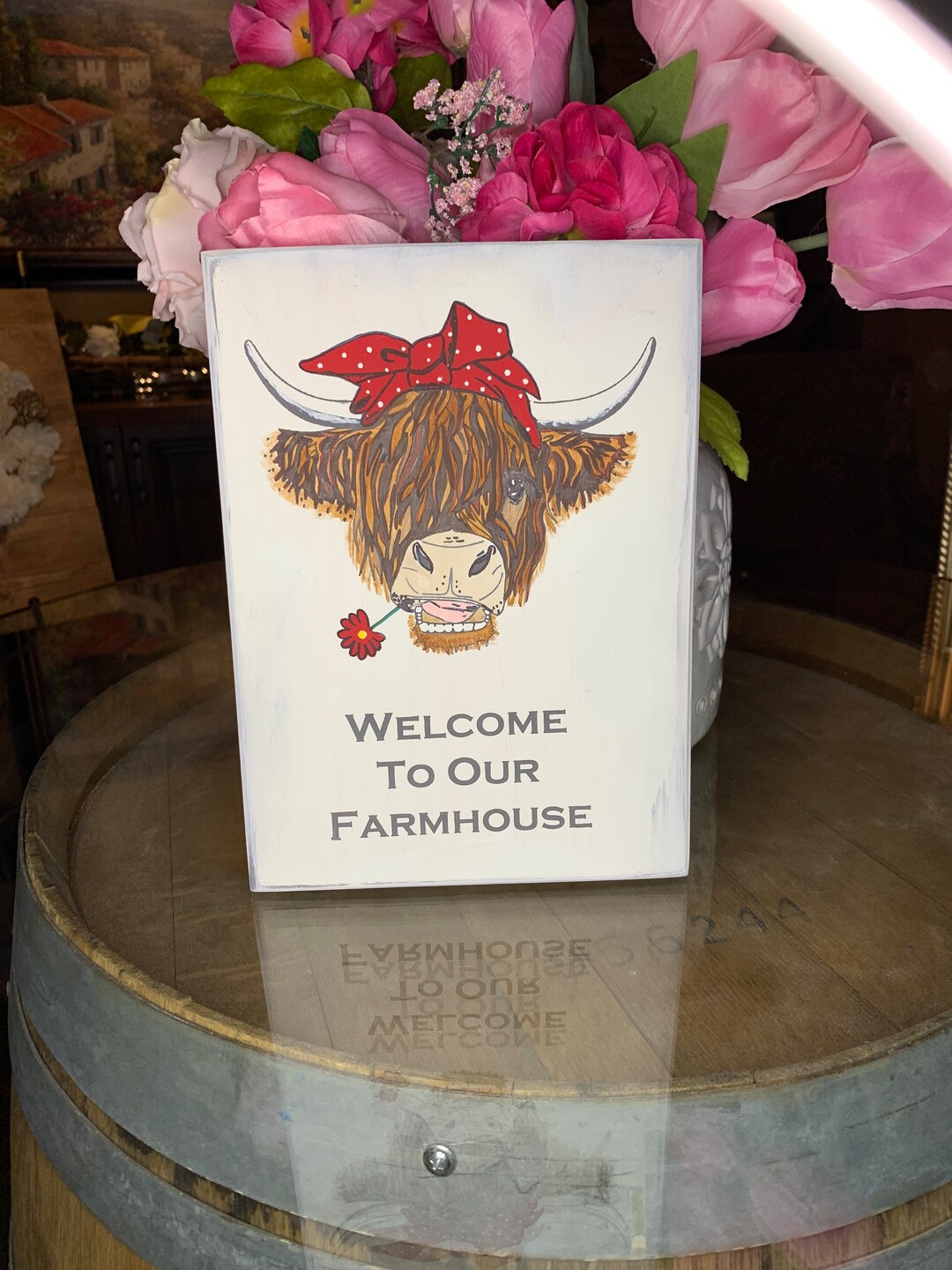 Welcome to Our Farmhouse, Highland Cow, Farmhouse Decor, Scotland ...