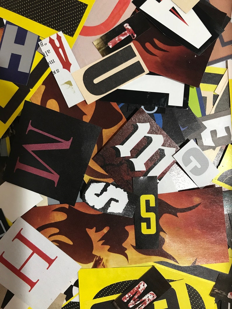 125 Paper Ransom Note Letter Cutouts Crafting Collage Scrapbooks Junk ...