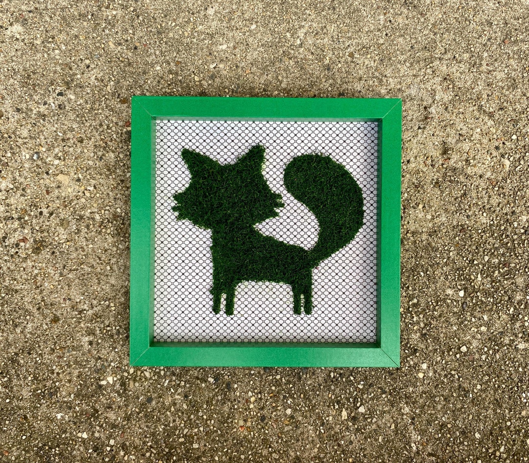 Handmade Reindeer Moss Fox Wall Art: Green Rustic Decor - Etsy