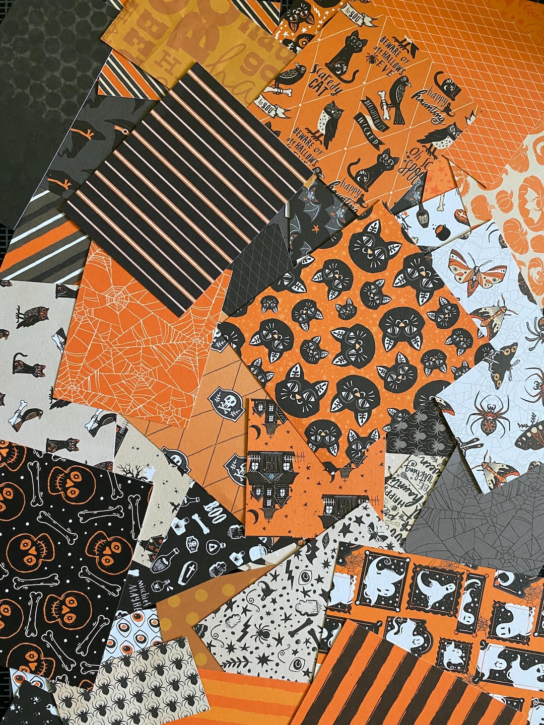 Halloween Scrapbook Paper 40 Piece Scrap Lot for Junk Journal, Card ...