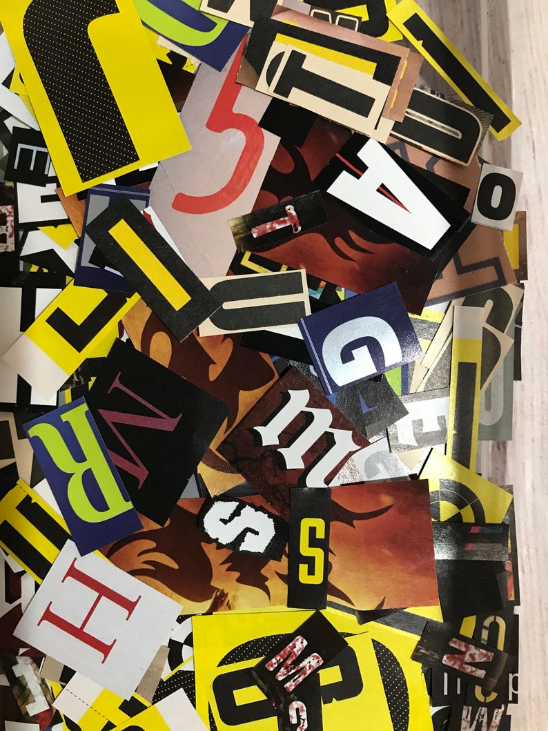 125 Paper Ransom Note Letter Cutouts Crafting Collage Scrapbooks Junk ...
