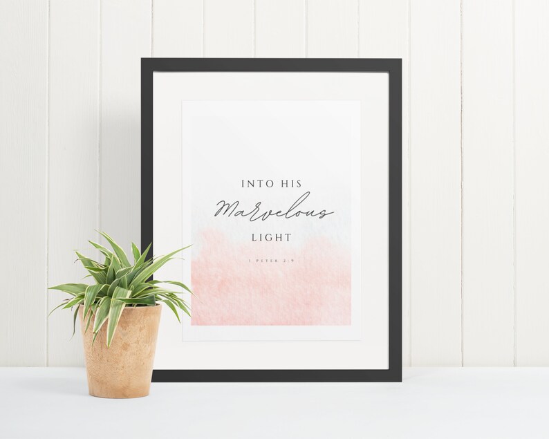 Bible Verse Printable, Into His Marvelous Light, Bible Verse Wall Art ...
