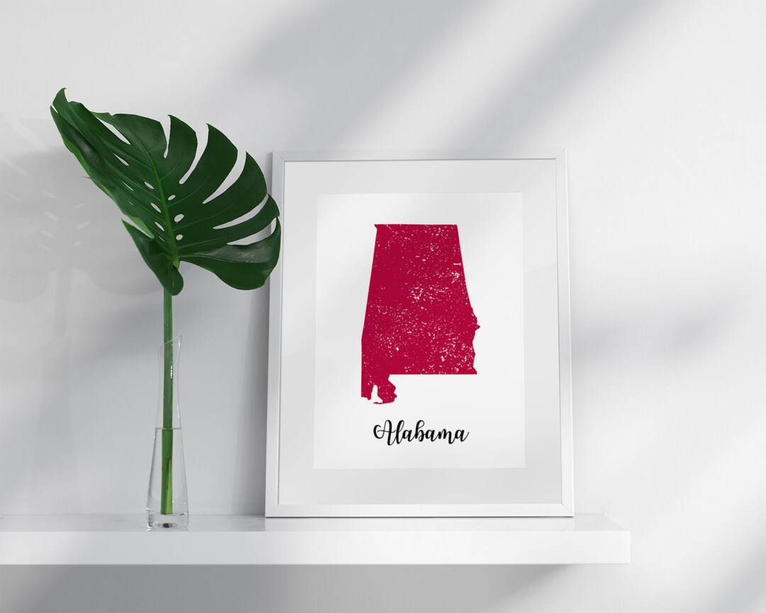 Alabama State Printable Download, Digital Download Alabama Print, State ...