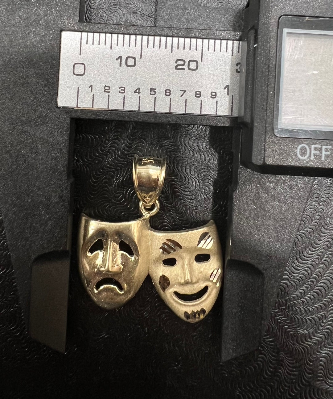10K Yellow Gold Comedy Tragedy Mask Pendant Drama Masks - Etsy