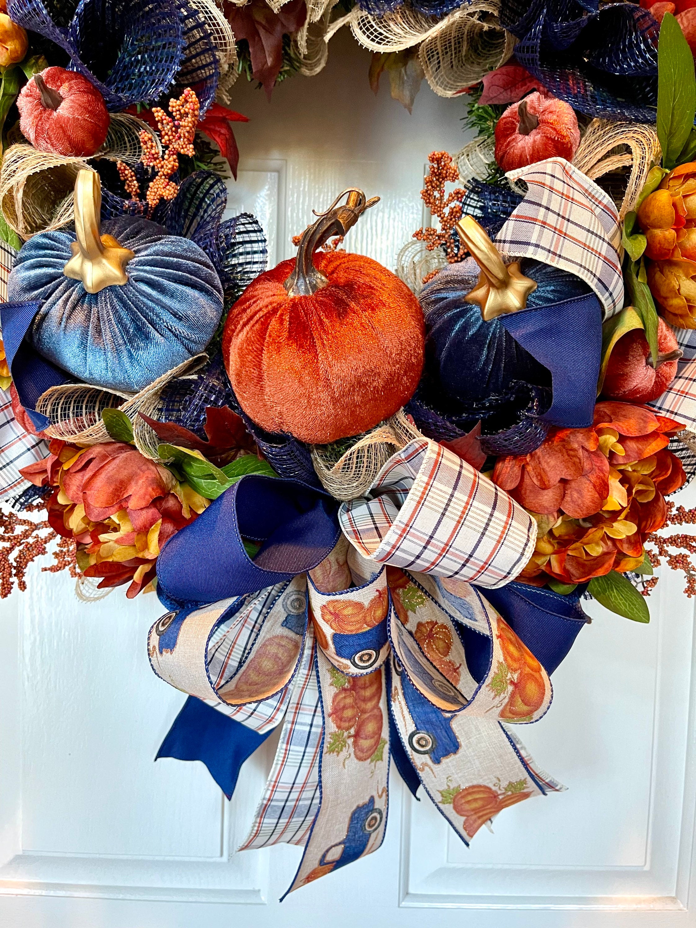 Fall Wreath Fall Wreath for Front Door Front Door Decor - Etsy
