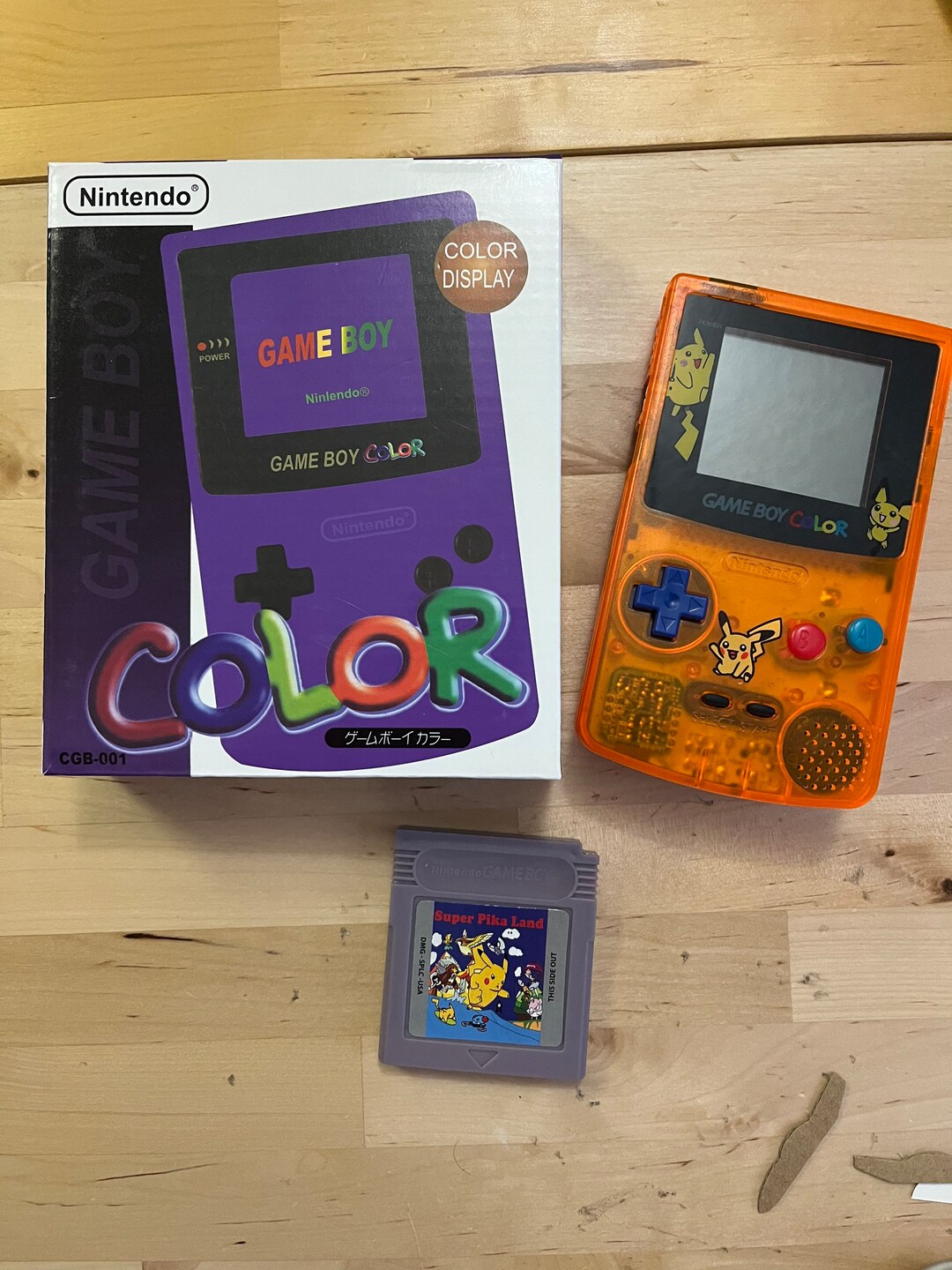 Pokémon Gameboy Color Translucent Orange Nintendo GBC Cartridge Anime ...