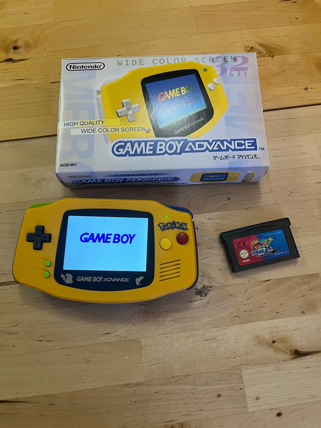 Backlit IPS Nintendo Gameboy Advance Pokemon Console GBA Yellow Blue ...