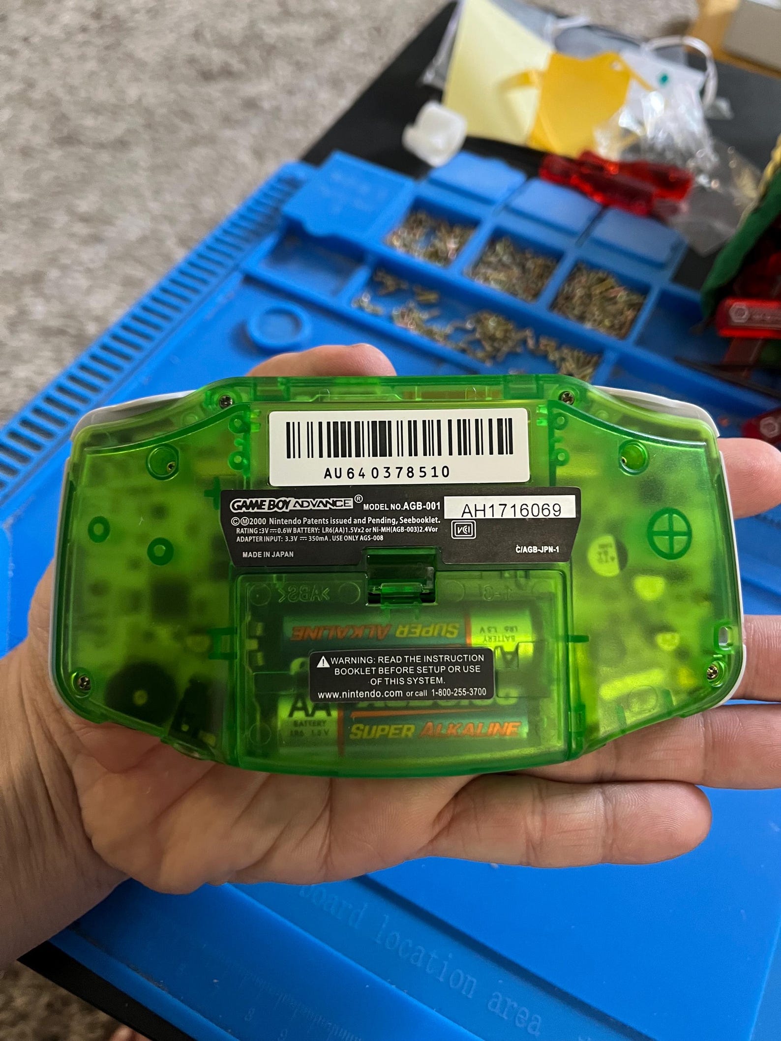 Backlit IPS Translucent Green Gameboy Advance Nintendo GBA NES ...