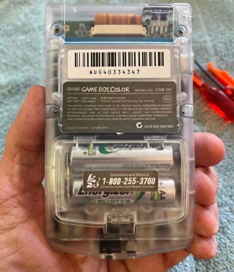Backlit Clear Ice Nintendo Gameboy Color GBC Cartridge Japan TFT USB ...