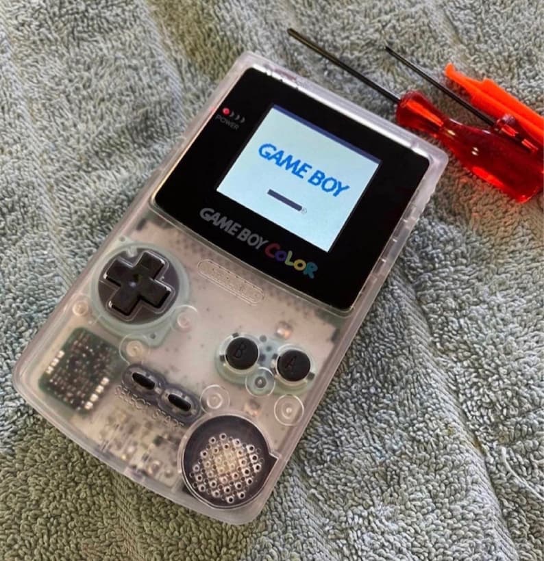 Backlit Clear Ice Nintendo Gameboy Color GBC Cartridge Japan TFT USB ...