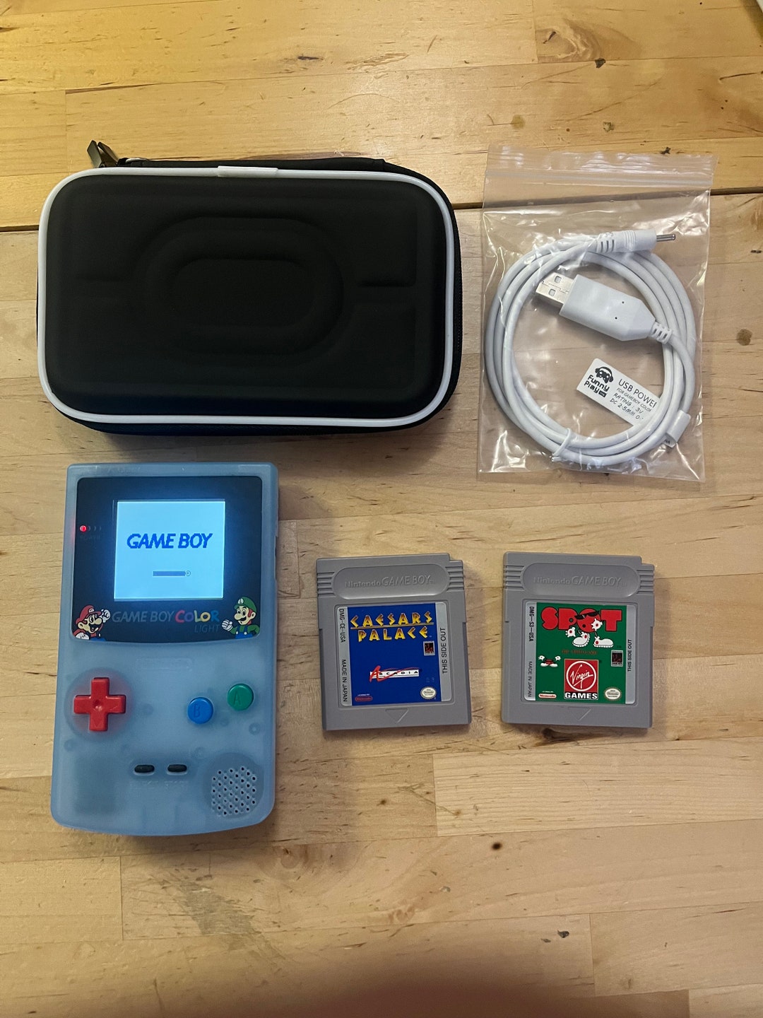 Backlit TFT Glow in Dark Gameboy Color Nintendo Glass Mario Lens ...